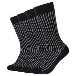 Socken Camano "ca-soft shadow bold stripes 4er Pack", Damen, Gr. 39-42, schwarz, 82% Baumwolle, 16% Polyamid, 2% Elasthan, gestreift, Socken Socken, 4er Pack Ca-soft Piqu&eacute; Bund ohne Druck, Weiche, gek&auml;mmte Baumwolle