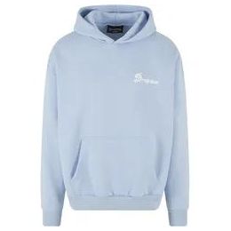 Kapuzensweatshirt DROPSIZE "Dropsize Herren Heavy Oversize DWF Hoodie", Herren, Gr. S, babyblau, 70% Baumwolle, 30% Polyester, bedruckt, Sweatshirts
