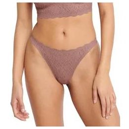 String Sloggi "ZERO Feel Bliss String", Damen, Gr. M, braun (cacao), Spitze, Obermaterial: 76% Polyamid, 24% Elasthan, Unterhosen String, unsichtbar mit Spitzenoptik