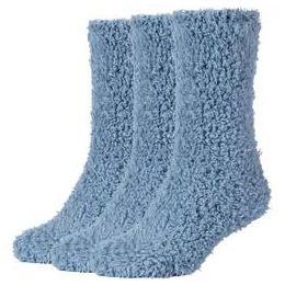 Socken Camano "cosy fuzzy 3er Pack", Damen, Gr. 39-42, ashley blau, 69% Polyester, 29% Polyester, 2% Elasthan, uni, Socken Socken, 3er Pack W&auml;rmende, kuschelige Qualit&auml;t f&uuml;r kalte Tage, Extra weich