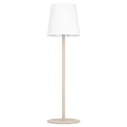 Eglo Tischleuchte "Fiorana Nachttischlampe, Tischlampe in beige und wei&szlig;, E14, Lampe", braun, 1, &Oslash; 15cm H: 53cm, 1 Stk., Leuchten, Tischleuchte - H53 x &Oslash;15 cm - sandfarben - 1X40W exkl., Tischleuchte