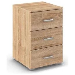 Nachtkommode Rauch "Gamma", eiche sonoma, B:40cm H:61cm T:42cm, Holzwerkstoff, Sideboards, mit 3 ger&auml;umigen Schubladen MADE IN GERMANY