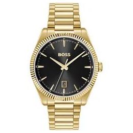 Quarzuhr BOSS "CHESWICK", goldfarben, schwarz, Armbanduhren, Herren, Quarzuhr, Armbanduhr, Herrenuhr, Edelstahlarmband, analog, Tag