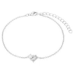 Armband Amor "Schmuck Geschenk", silberfarben, kristallwei&szlig;, wei&szlig;, kristallwei&szlig;, Armb&auml;nder, Damen, 20cm, Silber 925 (Sterlingsilber), Armband, mit Zirkonia (synth.) - mit Muschelkernperle