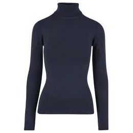 Rundhalspullover Urban Classics "Urban Classics Damen Ladies Knitted Turtleneck Sweater", Damen, Gr. XL, navy, 70% Viskose, 30% Polyamid, unifarben, slim fit, herzf&ouml;rmiger Ausschnitt, Pullover Rundhalspullover