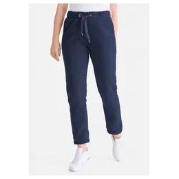 Sporthose STOOKER WOMEN "JUDY II Sporthose", Damen, Gr. 40/42, navy, angeraute Sweatware, 70% Polyester, 27% Baumwolle, 3% Elasthan, gerade lang, Hosen Sporthose, Sporthose Regular Fit Sport Synthetic f&uuml;r Damen
