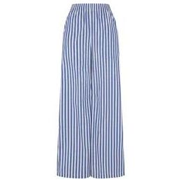 Stoffhose Urban Classics "Urban Classics Damen Ladies Striped Loose Pants", Damen, Gr. S, US-Gr&ouml;&szlig;en, wei&szlig;, blau, 60% Baumwolle, 40% Polyester, gestreift, loose fit, Hosen Stoffhose