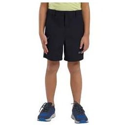 Shorts Jack Wolfskin "TURBULENCE SHORTS K", M&auml;dchen, Gr. 128, Normalgr&ouml;&szlig;en, schwarznavy, Obermaterial: 100% POLYESTER. Futter: 100% POLYESTER, Hosen Shorts