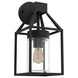 Eglo Wandleuchte "Trecate Au&szlig;en-Wandlampe, Au&szlig;enbeleuchtung, Au&szlig;enleuchte, E27, IP44", schwarz, 1, H: 35,5cm, 1 Stk., Leuchten, Wand-/Deckenleuchte - L16 x H35,5 x AL13 cm - schwarz - 1X60W exkl., Wandleuchte
