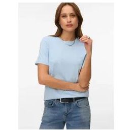 V&eacute;ro Moda Kurzarmshirt VERO MODA "VMPAULINA SS T-SHIRT GA JRS NOOS", Damen, Gr. M, cashmere blau, Jersey, Obermaterial: 100% Baumwolle, unifarben, normal, Rundhals, Shirts, Baumwolle, regular fit