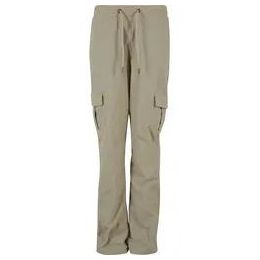 Cargohose Urban Classics "Urban Classics Damen Ladies Nylon Cargo Pants", Damen, Gr. S, US-Gr&ouml;&szlig;en, concrete, 100% Polyamid, unifarben, relaxed fit, Hosen Cargohose