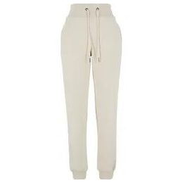 Jogginghose Urban Classics "Urban Classics Damen Ladies Cozy Sweatpants", Damen, Gr. XS, US-Gr&ouml;&szlig;en, sandwei&szlig;, 95% Baumwolle, 5% Elasthan, unifarben, loose fit, Hosen Jogginghose