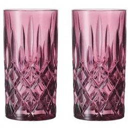 Longdrinkglas Nachtmann "Longdrinkgl&auml;ser Noblesse 395 ml 2er Set", lila (berry), Glas, Trinkgef&auml;&szlig;e