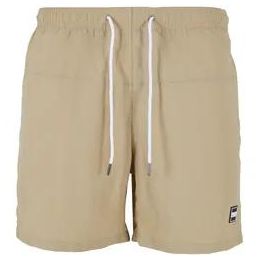 Badeshorts Urban Classics "Urban Classics Herren Block Swim Shorts", Gr. M, US-Gr&ouml;&szlig;en, unionbeige, 100% Polyamid, Badehosen Badeshorts