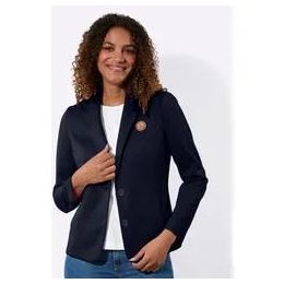 Jerseyblazer Casual Looks "Jersey-Blazer", Damen, Gr. 52, marine, 97% Polyester, 3% Elasthan, Blazer