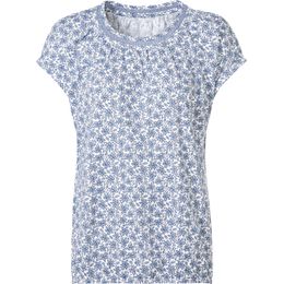 CR&Eacute;ATION L Damen Print-Shirt mit Spitzenb&auml;ndern dunkelblau-bedruckt Gr&ouml;&szlig;e 40