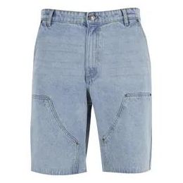 Shorts Urban Classics "Urban Classics Open Edge Two Knee Denim Shorts", Herren, Gr. 32, Normalgr&ouml;&szlig;en, new light blau washed, 100% Baumwolle, unifarben, loose fit, Hosen Shorts