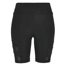 Stoffhose Urban Classics "Urban Classics Damen Ladies High Waist Tech Mesh Cycle Shorts", Damen, Gr. M, US-Gr&ouml;&szlig;en, schwarz, 80% Polyimid, 20% Elasthan, unifarben, skinny fit, Hosen Stoffhose