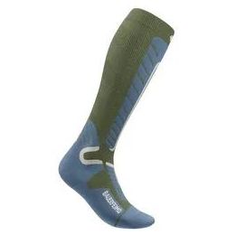 Sportsocken Bauerfeind "SKI ALPINE COMPRESSION SOCKS", Damen, Gr. 39-42, gr&uuml;n, s, Obermaterial: 66% Polyamid, 29% Wolle, 5% Elasthan, Socken Sportsocken, f&uuml;r Alpinski und Snowboard, mit ausgesparten Polsterzonen