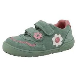 Barfu&szlig;schuh Lurchi "Jola Barefoot", Kinder, Gr. 30, mintgr&uuml;n, rosa, Veloursleder, Schuhe Barfu&szlig;schuh, Halbschuh, Sneaker mit Bl&uuml;ten, Gr&ouml;&szlig;enschablone zum Download