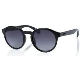 Sonnenbrille Superdry "Modell 996071", Damen, schwarz, leicht gl&auml;nzend, Sonnenbrillen Sonnenbrille, Form Rund, Logoschriftzug auf B&uuml;gel, Kunststofffassung