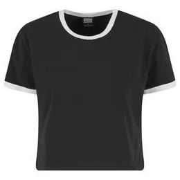 T-Shirt Urban Classics "Urban Classics Ladies Contrast Retro T-Shirt", Damen, Gr. 3XL, schwarz, wei&szlig;, 95% Baumwolle, 5% Elasthan, unifarben, loose fit, Rundhals, Shirts T-Shirt