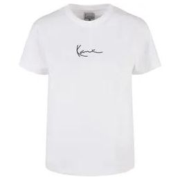 T-Shirt Karl Kani "Karl Kani Damen ESSKKW-T02WHT Small Signature Tee", Damen, Gr. M, wei&szlig;, 100% Baumwolle, unifarben, normal, Rundhals, Shirts T-Shirt