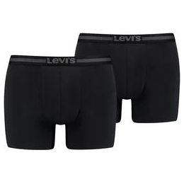 Levi's Boxershorts LEVI'S "LEVIS MEN TENCEL BOXER BRIEF 2P", Herren, Gr. S, 2 Stk., schwarz (jet schwarz), Obermaterial: 95% Baumwolle, 5% Elasthan, unifarben, k&ouml;rpernah, Unterhosen, mit breitem Logobund