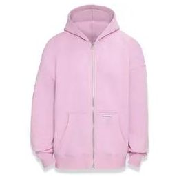 Kapuzenpullover DROPSIZE "Dropsize Herren Bazix Republiq Super Heavy Rib Zipper", Herren, Gr. M, pink, 80% Baumwolle, 20% Polyester, unifarben, oversize, ohne Ausschnitt, Pullover Kapuzenpullover