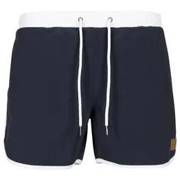 Badeshorts Urban Classics "Urban Classics Herren Retro Swimshorts", Gr. XXL, US-Gr&ouml;&szlig;en, navy, wei&szlig;, 100% Polyamid, Badehosen Badeshorts