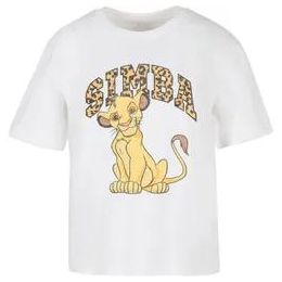 T-Shirt Merchcode "Merchcode Simba Tee", Damen, Gr. S, wei&szlig;, 100% Baumwolle, bedruckt, oversize, Rundhals, Shirts T-Shirt