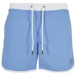 Badeshorts Urban Classics "Urban Classics Herren Retro Swimshorts", Gr. XXL, US-Gr&ouml;&szlig;en, wei&szlig;, horizonblau, 100% Polyamid, Badehosen Badeshorts