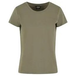 T-Shirt Urban Classics "Urban Classics Ladies Sorona Regular Tee", Damen, Gr. 3XL, paleolive, 70% Baumwolle, 30% Polyester (Sorona), unifarben, normal, Rundhals, Shirts T-Shirt