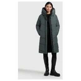 Steppmantel Khujo "JANGE2 MATT", Damen, Gr. L, foam gr&uuml;n, 100% Polyester, unifarben, regular fit knielang, eingesetzt elastischer Bund mit Windstopper, M&auml;ntel Steppmantel