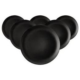 Speiseteller Seltmann Weiden "Speiseteller Liberty Velvet Black &oslash; 27,9 cm 6er Set schwarz", schwarz, L:27,9cm, Speiseteller, Speiseteller
