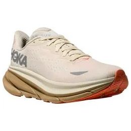 Laufschuh Hoka One One "CLIFTON 9 GORE-TEX", Damen, Gr. 39, eggshell, khaki, Synthetik, Textil, Schuhe Laufschuh, wasserdicht
