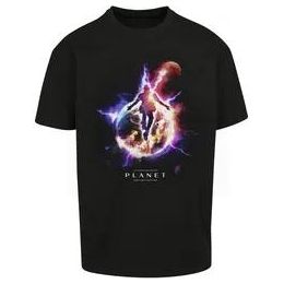 T-Shirt "Upscale by Mister Tee Unisex Electric Planet Oversize Tee", Damen, Gr. S, schwarz, 100% Baumwolle, UPSCALE BY Mister Tee, unifarben, regular fit, Rundhals, Shirts T-Shirt