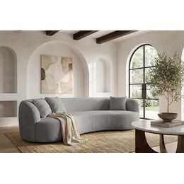 Riess Ambiente Modernes Sofa ATELIER 230cm grau Boucl&eacute; 3-Sitzer Couch inkl. Kissen Riess-Ambiente Wohnzimmer