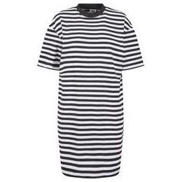 Shirtkleid Urban Classics "Urban Classics Damen Ladies Oversized Striped Tee Dress", Damen, Gr. XS, US-Gr&ouml;&szlig;en, wei&szlig;, schwarz, 100% Baumwolle, relaxed fit, Rundhals, Kleider Shirtkleid