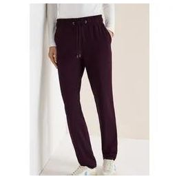 Schlupfhose Cecil "Style Tracey", Damen, Gr. XXL (46), L&auml;nge 30, eggplant rot, Web, Obermaterial: 61% Viskose, 32% Polyamid, 7% Elasthan. Futter: 100% Polyester, Glitzerstreifen, unifarben, normal lang, Hosen Schlupfhose, mit Glitzer-Tape an der Seitennaht
