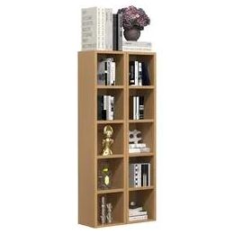 Standregal Vcm "Holz CD DVD Stand Aufbewahrung Deko Regal Megosa S", braun (buche), B:20cm T:17cm, Regale, Standregal