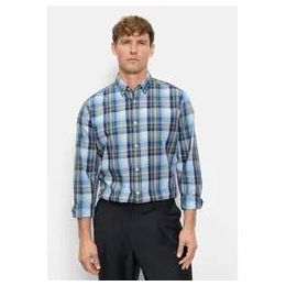 Langarmhemd OLYMP "OLYMP Casual, regular fit, Button-down", Herren, Gr. L, Normaler Arm, marine, 100% Baumwolle, Hemden
