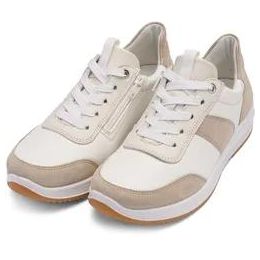 Sneaker Ara "OSAKA 3.0", Herren, Gr. 6,5, creme, sand, Glattleder, Lederimitat, Veloursleder, Reptilienpr&auml;gung, Schuhe Sneaker, Freizeitschuh, Halbschuh, Schn&uuml;rer, weicher Schaftrand, H-Weite