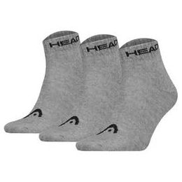 Sneakersocken Head "Socken Elements All Sport Quarter 3P 3er Pack", Herren, Gr. 39-42, grau, Obermaterial: 73% Baumwolle CO. 23% Polyester PES. 2% Polyamid PA. 2% Elasthan EL., Socken Sneakersocken