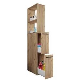 Hochschrank Vcm "Holz Badm&ouml;bel Nischenschrank Schublade Sadilo XL", braun (honig, eiche), B:25cm T:50cm, Obermaterial: 100% Holz Wood., Schr&auml;nke, Hochschrank