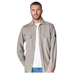 Langarmhemd Casamoda "Casamoda Hemdjacke uni", Herren, Gr. 3XL, Normalgr&ouml;&szlig;en, beige, 63% Polyester, 33% Viskose, 4% Elasthan, unifarben, Hemden