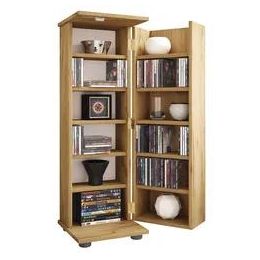 Media-Regal Vcm "Holz Schrank CD DVD Regal abschlie&szlig;bar Engalo L", braun (honig, eiche), B:31cm T:31cm, Regale