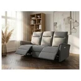 3-Sitzer Home Affaire "FINNARA, 3-Sitzer,elelektrische Relaxfunktion in 2 Sitzen, USB A/C", anthrazit, B:180cm H:103cm T:88cm, 100% POLYESTER, Sofas, Liegefunktion 105-135, Federkern