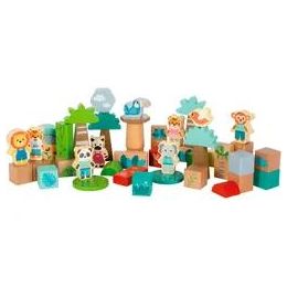 Spielbausteine Small Foot "Holzbausteine, Jungle Friends", bunt, Spielbausteine, Kinder, Holz