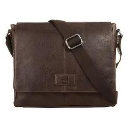 Messenger Bag Bodenschatz, Gr. B/H/T: 33cm x 29cm x 6cm onesize, braun, Leder, Strukturmuster, Taschen, echt Leder